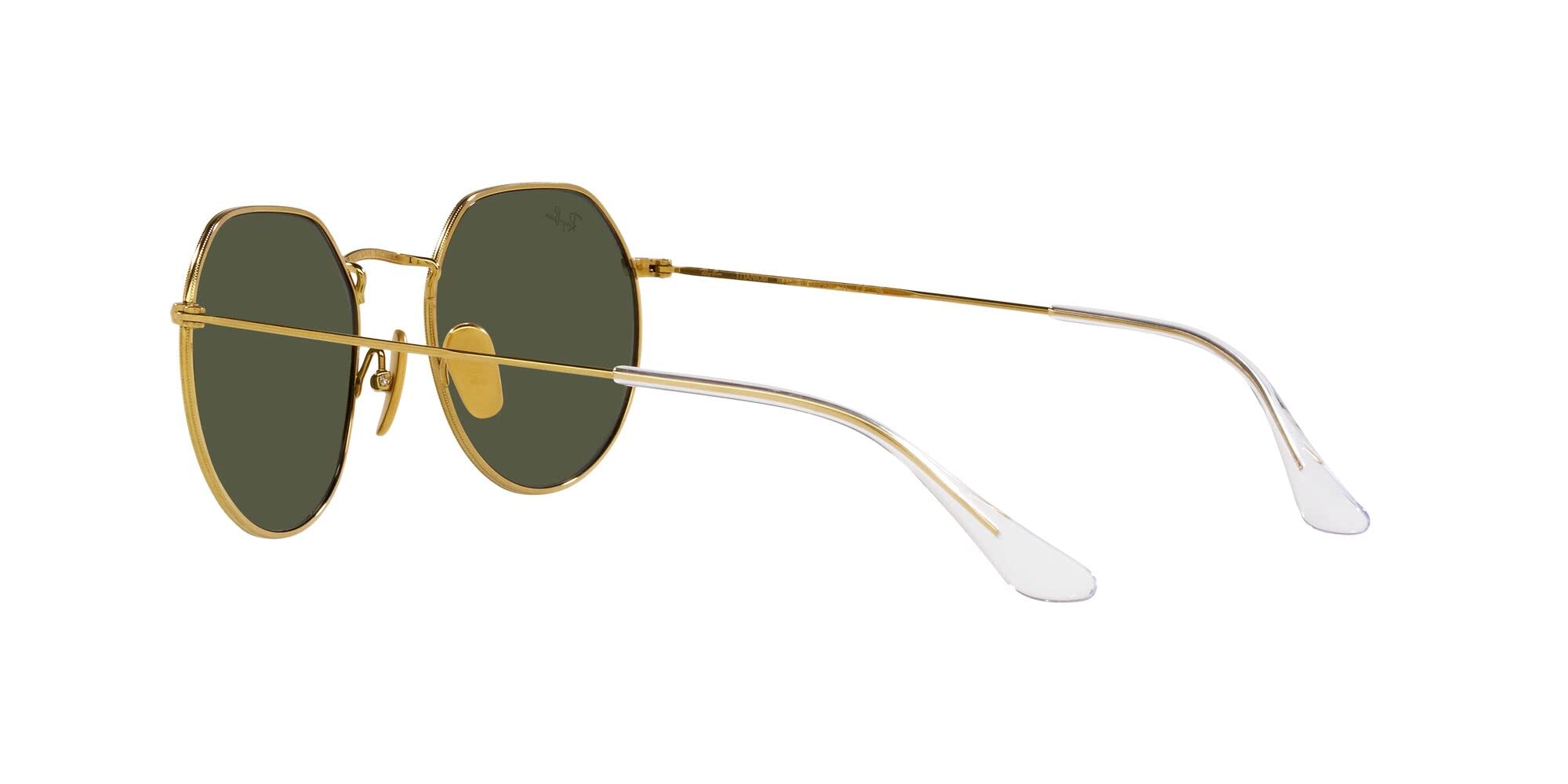 Ray-Ban RB8165 Jack Titanium Round Sunglasses, Legend Gold/Green, 51 mm