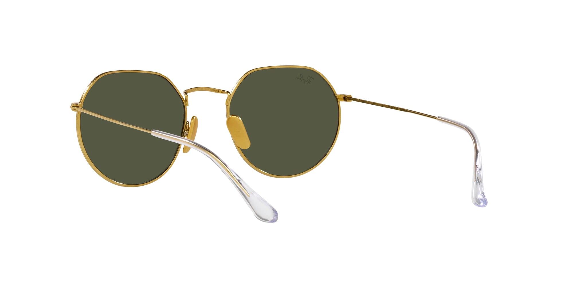 Ray-Ban RB8165 Jack Titanium Round Sunglasses, Legend Gold/Green, 51 mm