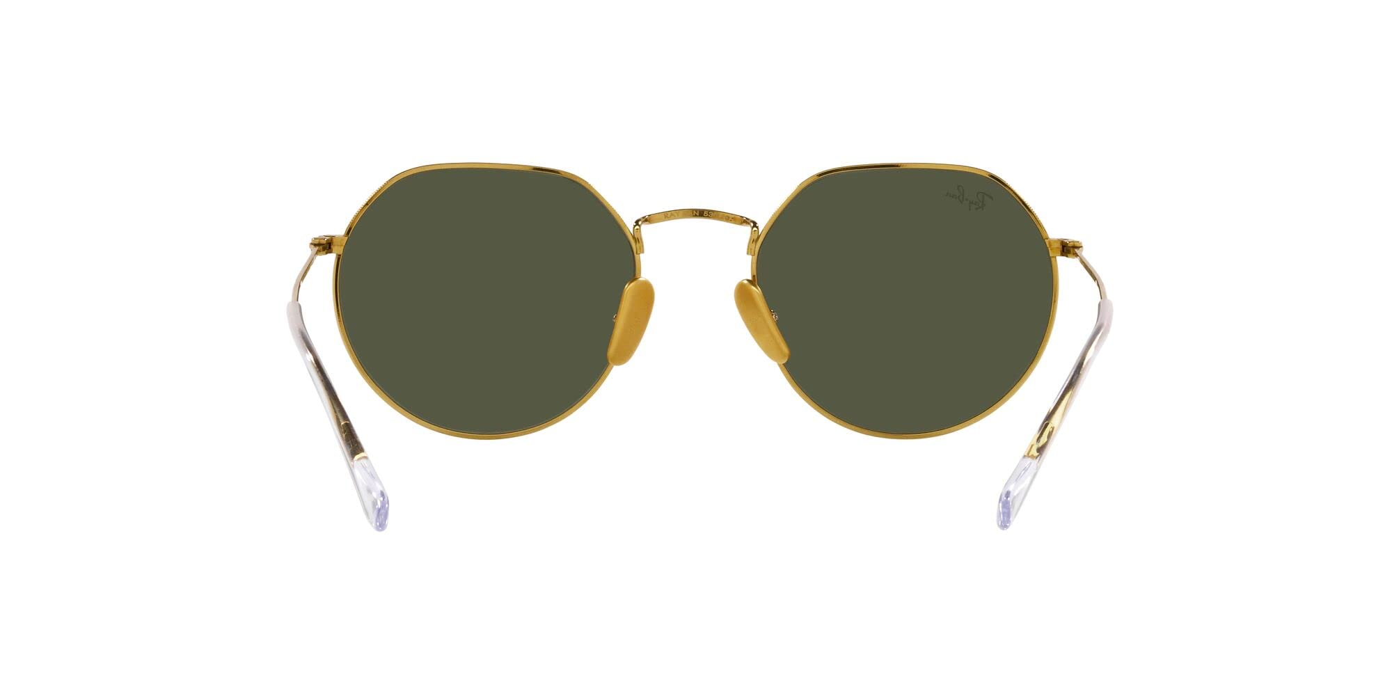 Ray-Ban RB8165 Jack Titanium Round Sunglasses, Legend Gold/Green, 51 mm