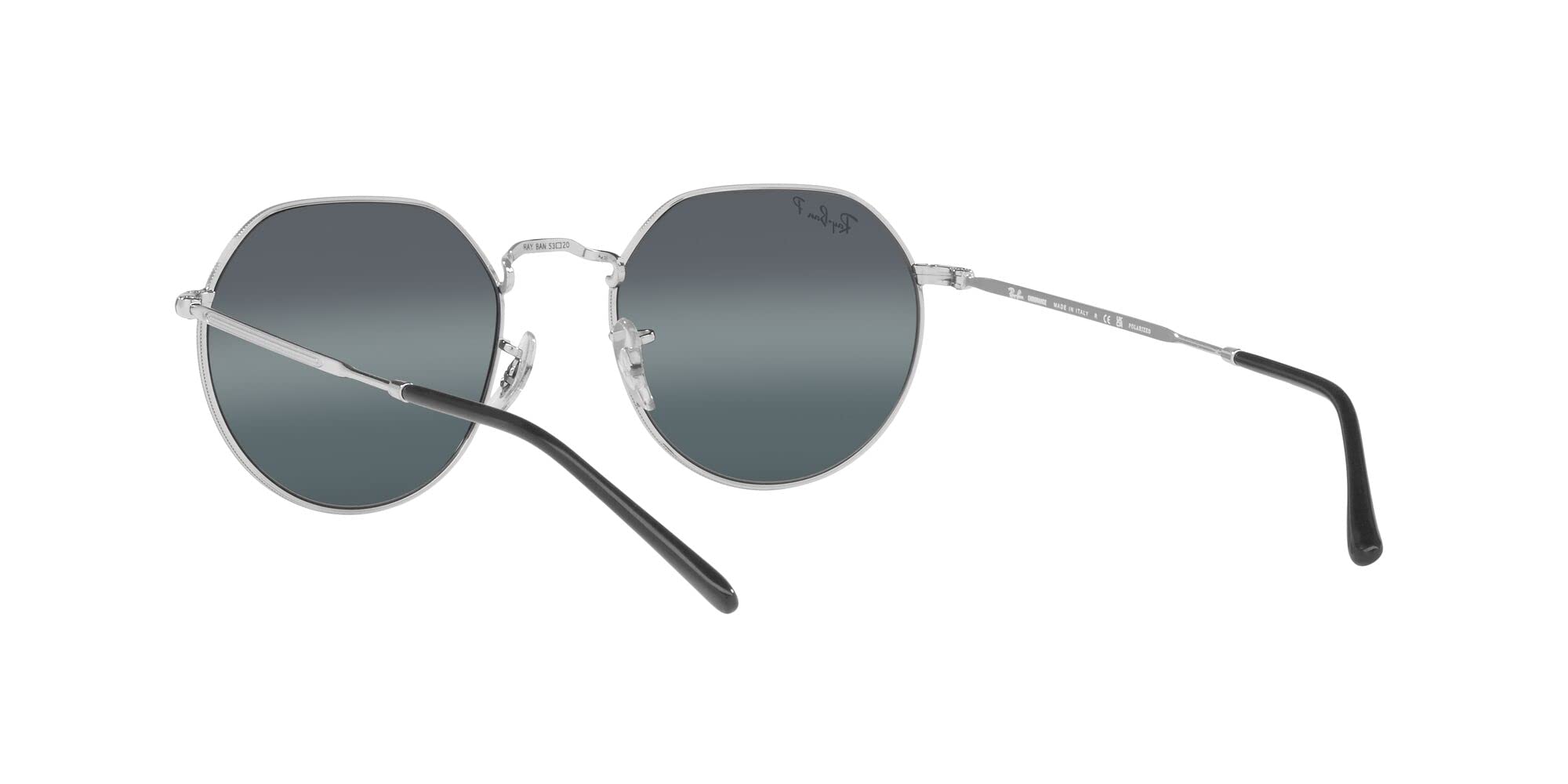Ray-Ban RB3565 Jack Round Sunglasses, Silver/Dark Blue Mirrored Polarized, 51 mm