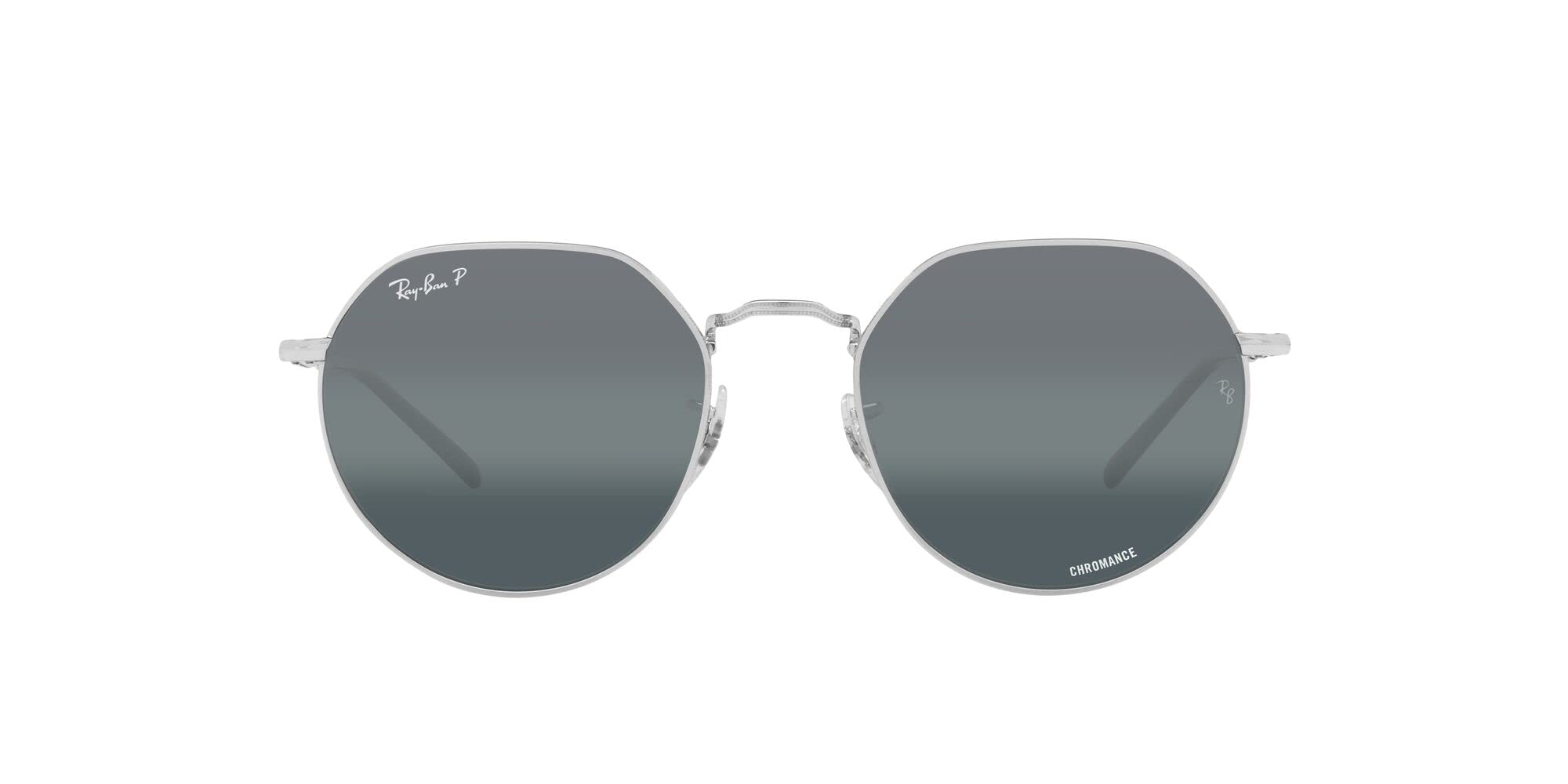 Ray-Ban RB3565 Jack Round Sunglasses, Silver/Dark Blue Mirrored Polarized, 51 mm