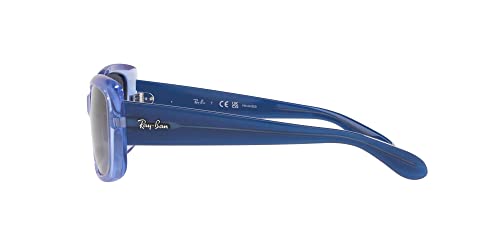 Ray-Ban Women's RB4389 Square Sunglasses, Transparent Light Violet/Blue Gradient Polarized, 55 mm