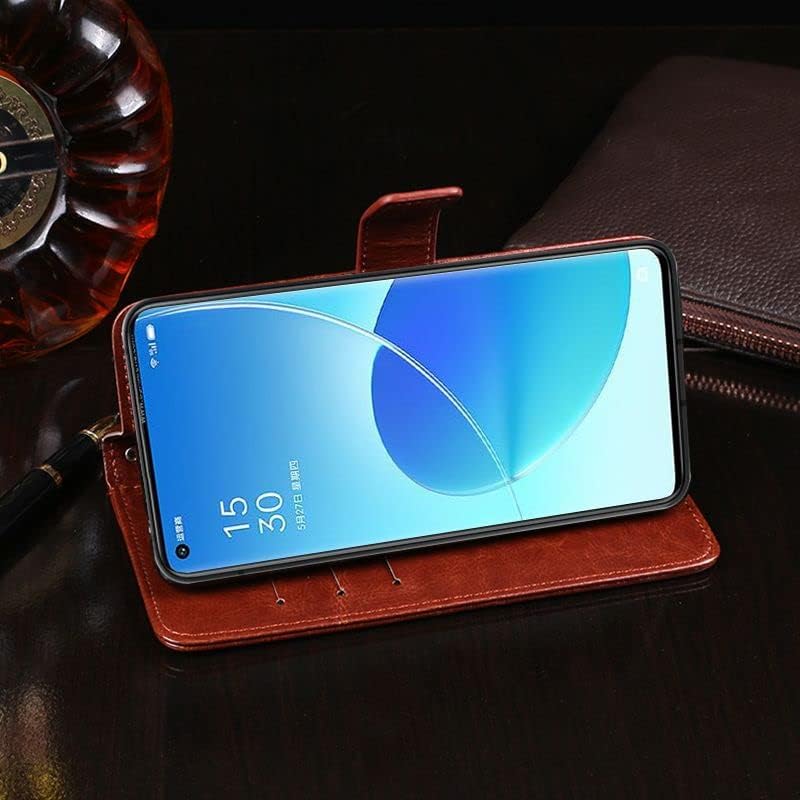 Case Compatible with Oppo Reno 6 Pro 5G,Leather Flip Wallet Case with Card Slot,Stand Holder and Magnetic Closure,Case for Oppo Reno 6 Pro 5G
