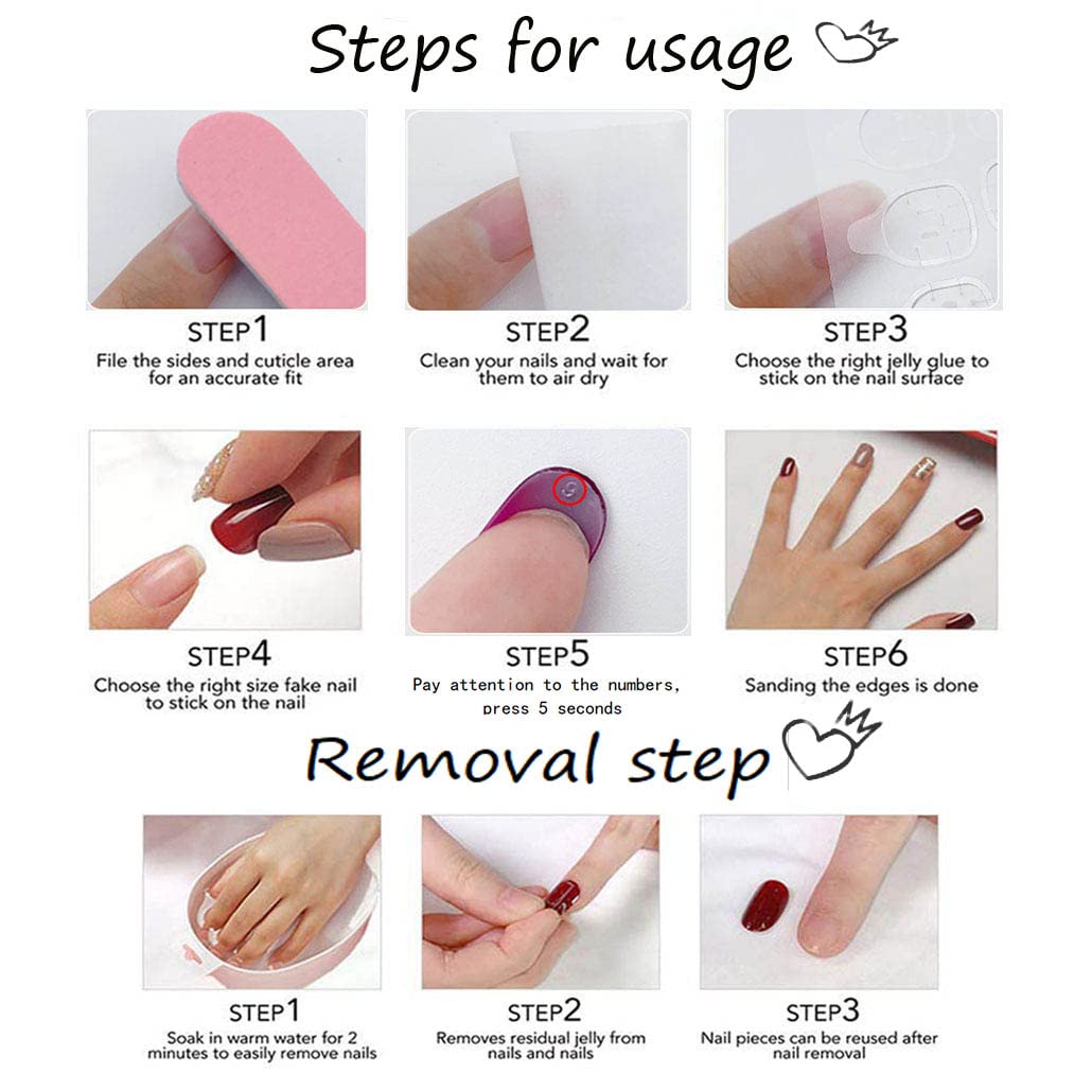 Foccna Black Square Press on Nails Snake Women's French False/Fake Nails Tips Medium Glossy Daily Wear Artificail Nails for Nail Art Manicure Decoration