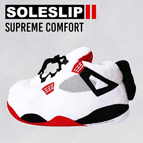 Auden Group Sneaker Slippers Comfy, and Trendy Sneakers for Men, Pure Polyester Womens Sneakers | Fluffy Slippers with Standard Shoes Size that Fits All (Black, White & Red)