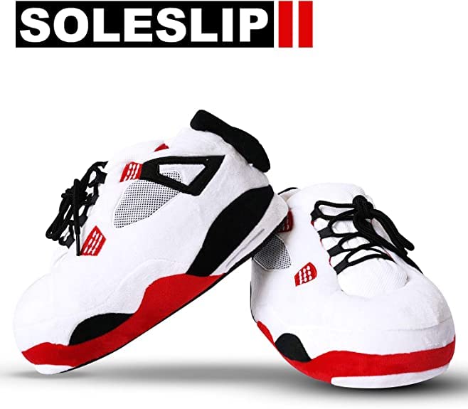 Auden Group Sneaker Slippers Comfy, and Trendy Sneakers for Men, Pure Polyester Womens Sneakers | Fluffy Slippers with Standard Shoes Size that Fits All (Black, White & Red)