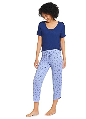 Jockey Women's Sleepwear Cooling Comfort Tapered Capri, Faint Floral, M