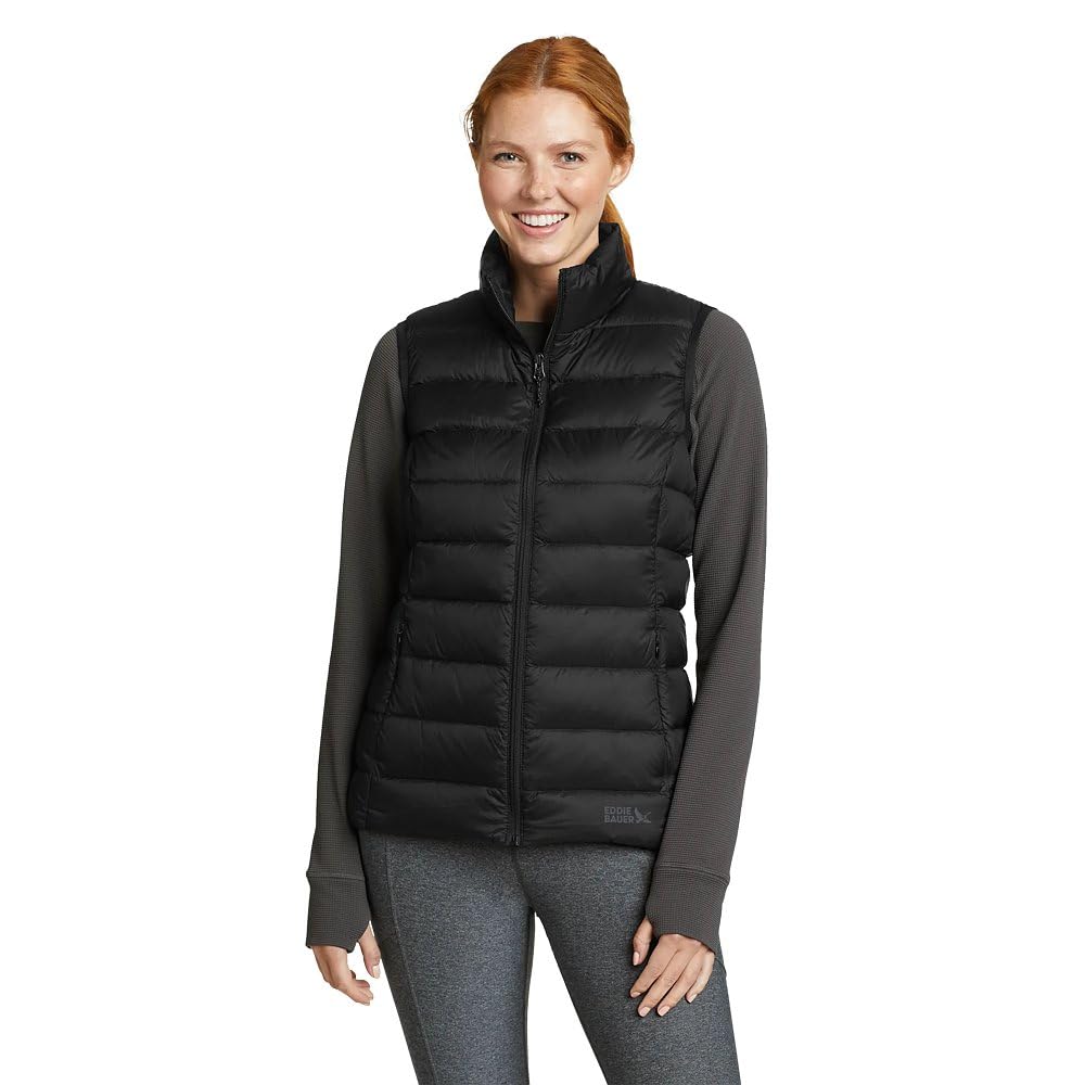 Eddie Bauer Women's CirrusLite Down Vest, Black Recycled, Medium