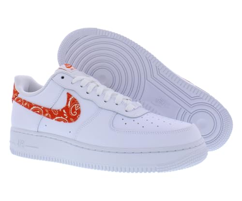 Nike Women's Air Force 1 Low Basketball Shoe, White/Rush Orange-white, 8.5