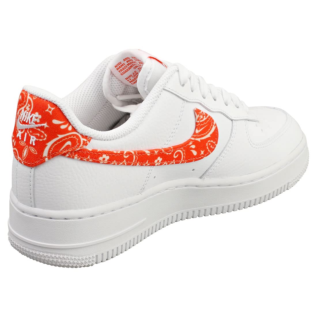 Nike Women's Air Force 1 Low Shoe, White/Rush Orange-white, 6