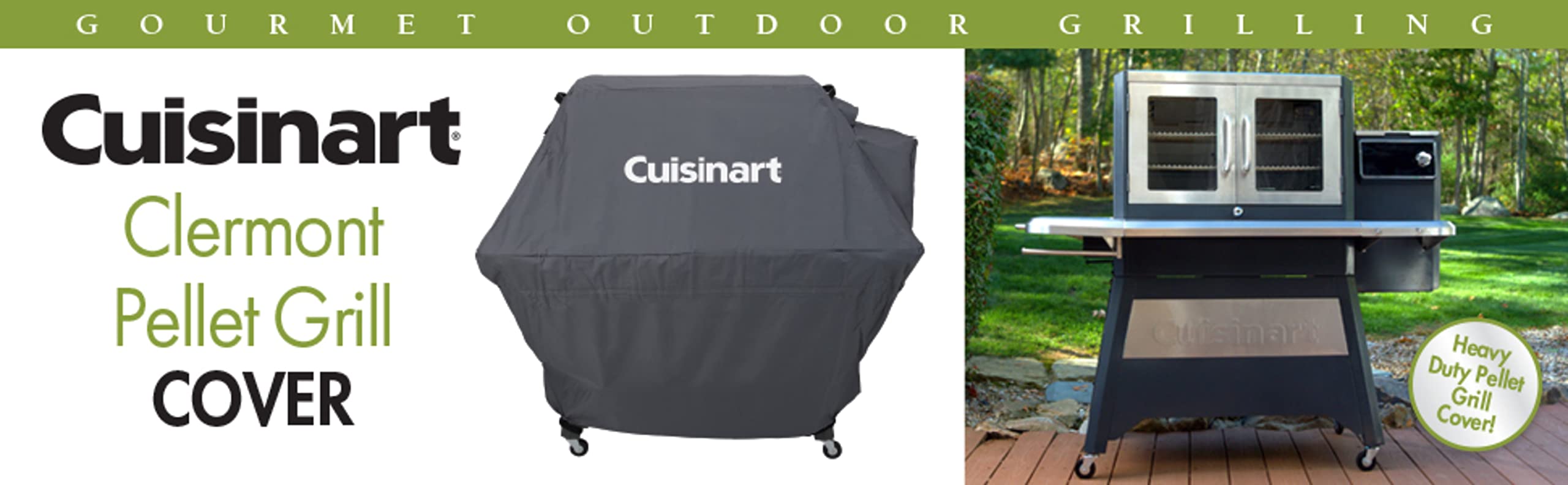 Cuisinart CGWM-081 Clermont Pellet Grill & Smoker Cover, Durable Rip-Resistant Polyester (Cover fits Clermont Pellet Grill)
