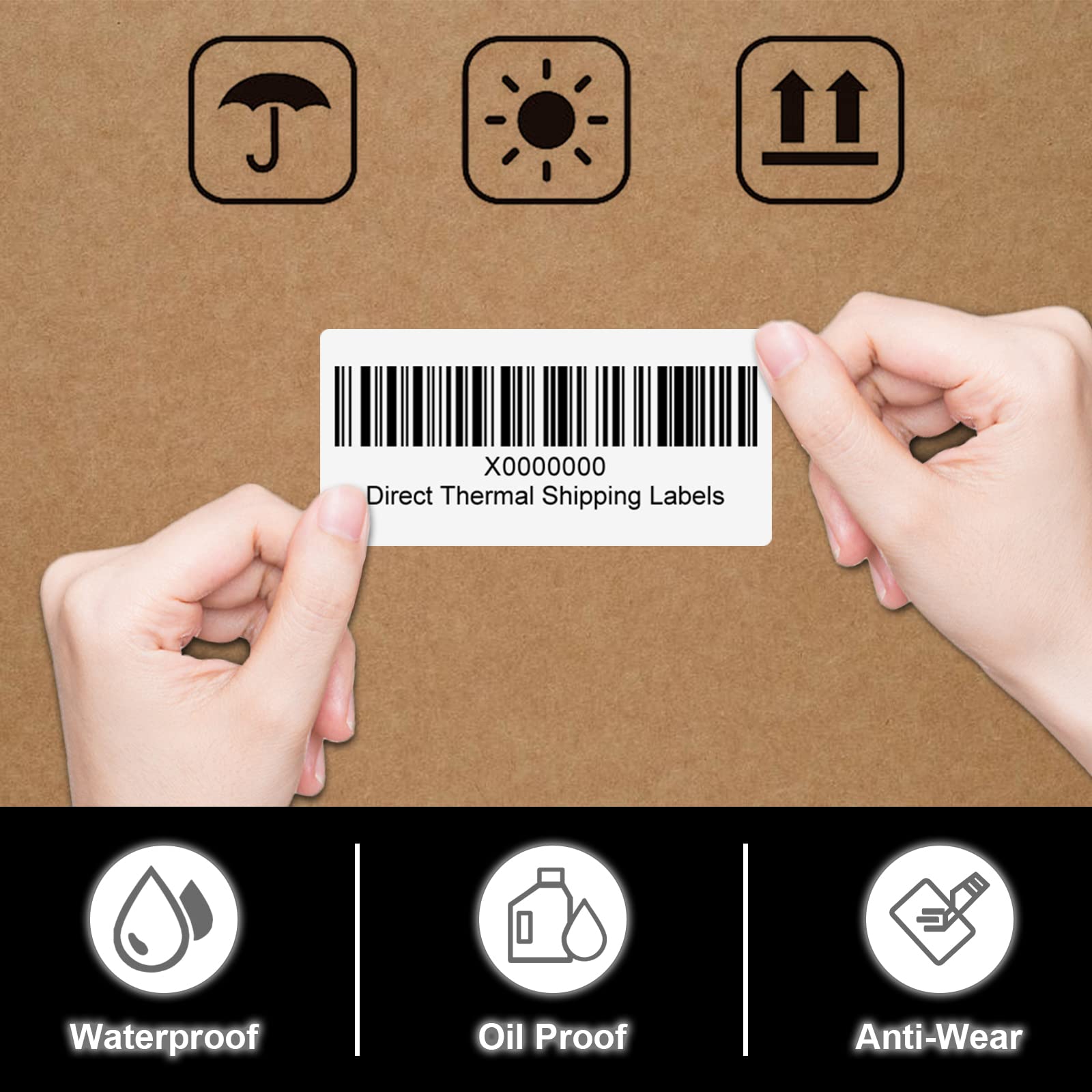 CLASSY 2" x 1" Direct Thermal Labels, Barcode FBA Labels, Compatible with Rollo, Zebra Label Printers (1 Roll, 1300 Labels)