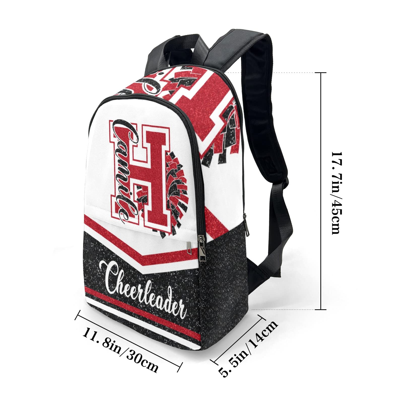 Yeshop Black Glitter Personalized Backpack for Teen Boys Girls,Custom Travel Backpack Bookbag Casual Bag Name Gift 11.8"(L) x 5.51"(W) x 17.72"(H)
