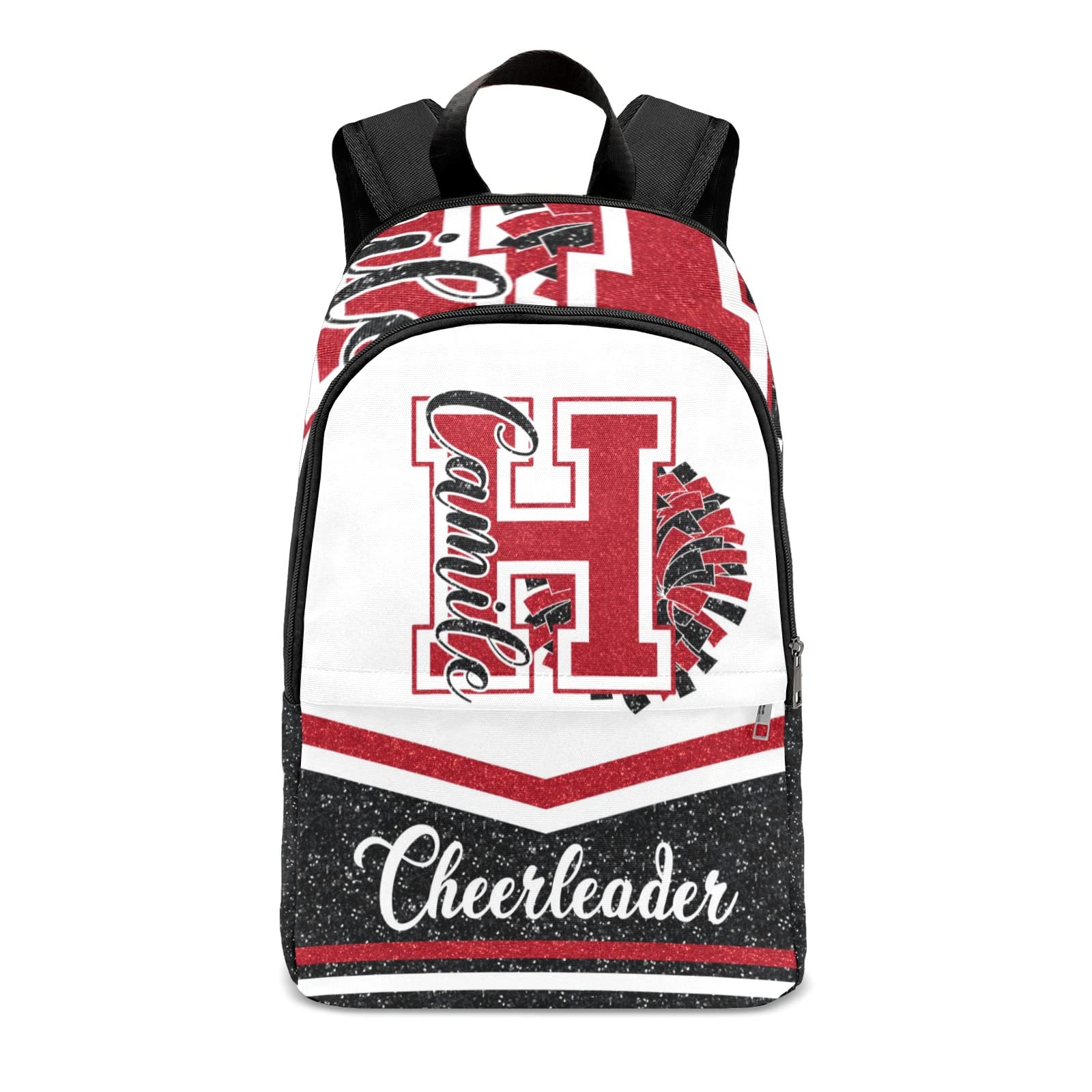 Yeshop Black Glitter Personalized Backpack for Teen Boys Girls,Custom Travel Backpack Bookbag Casual Bag Name Gift 11.8"(L) x 5.51"(W) x 17.72"(H)
