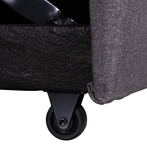 EMKK Double Chaise Lounge Floor 72 inch Sofa Couch Mid-Century Loveseat with 2 Pillows Tufted Love Seat Modern for Living Room, Bedroom, Office, Apartment, Dorm, Studio and Small Space, Gray Style