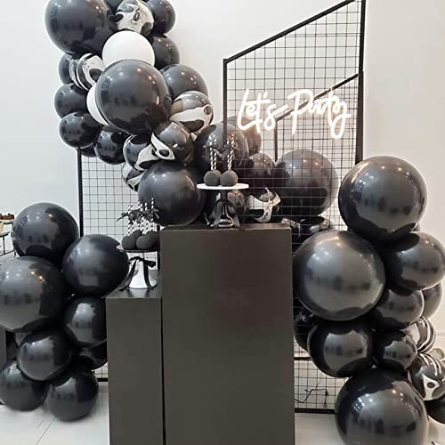 JOYYPOP Black Balloons 110 Pcs Black Balloon Garland Kit Different Sizes 5 10 12 18 Inch Black Balloons for Birthday Graduation Party Decorations