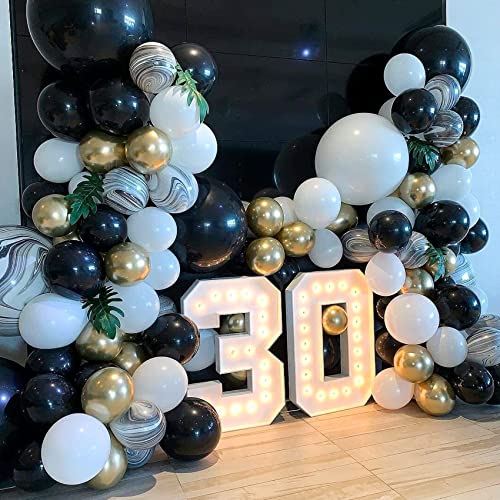 JOYYPOP Black Balloons 110 Pcs Black Balloon Garland Kit Different Sizes 5 10 12 18 Inch Black Balloons for Birthday Graduation Party Decorations