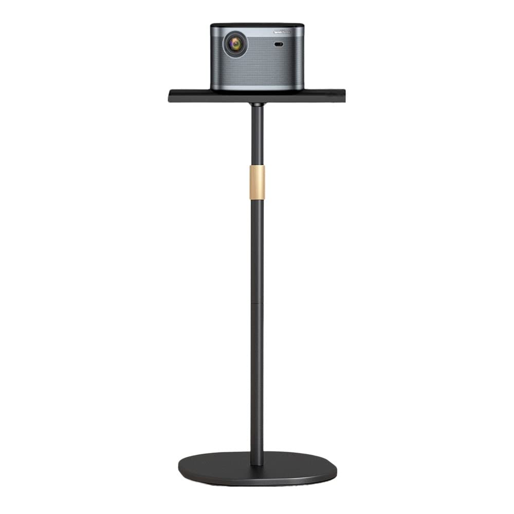 HVAYING Projector Stand, Floor Stand, Universal Tray, Adjustable Height, Bedside, Sofa, Backrest, ,Metal Round Base, Perfect For Office, Home,Stage Or Studio.