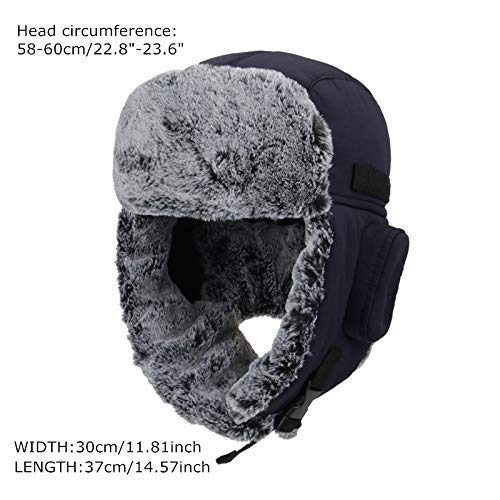 Winter Warm Trapper Hat for Men Ear Flap Buffalo Plaid Elmer Fudd Tweed Baseball hat with Brim Visor Blue