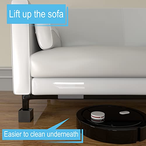 Nachell Adjustable Bed Furniture Risers Elevate 3" in Height, Heavy Duty Rectangle Blocks for Couch,Chair,Table Legs,Bed,Cabinet, Sturdy Plastic Risers Lifts up to 1300 lbs.(4Pack,Black)