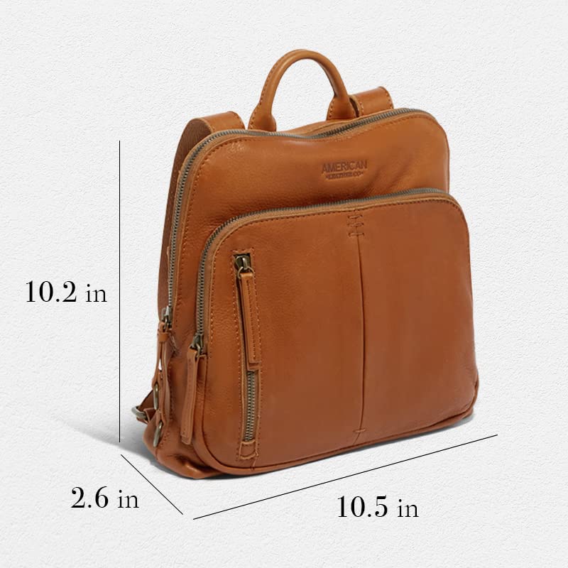 American Leather Co. - Cleveland Midsize Backpack - Highly Functional & Superbly Fashionable - Saddle Smooth