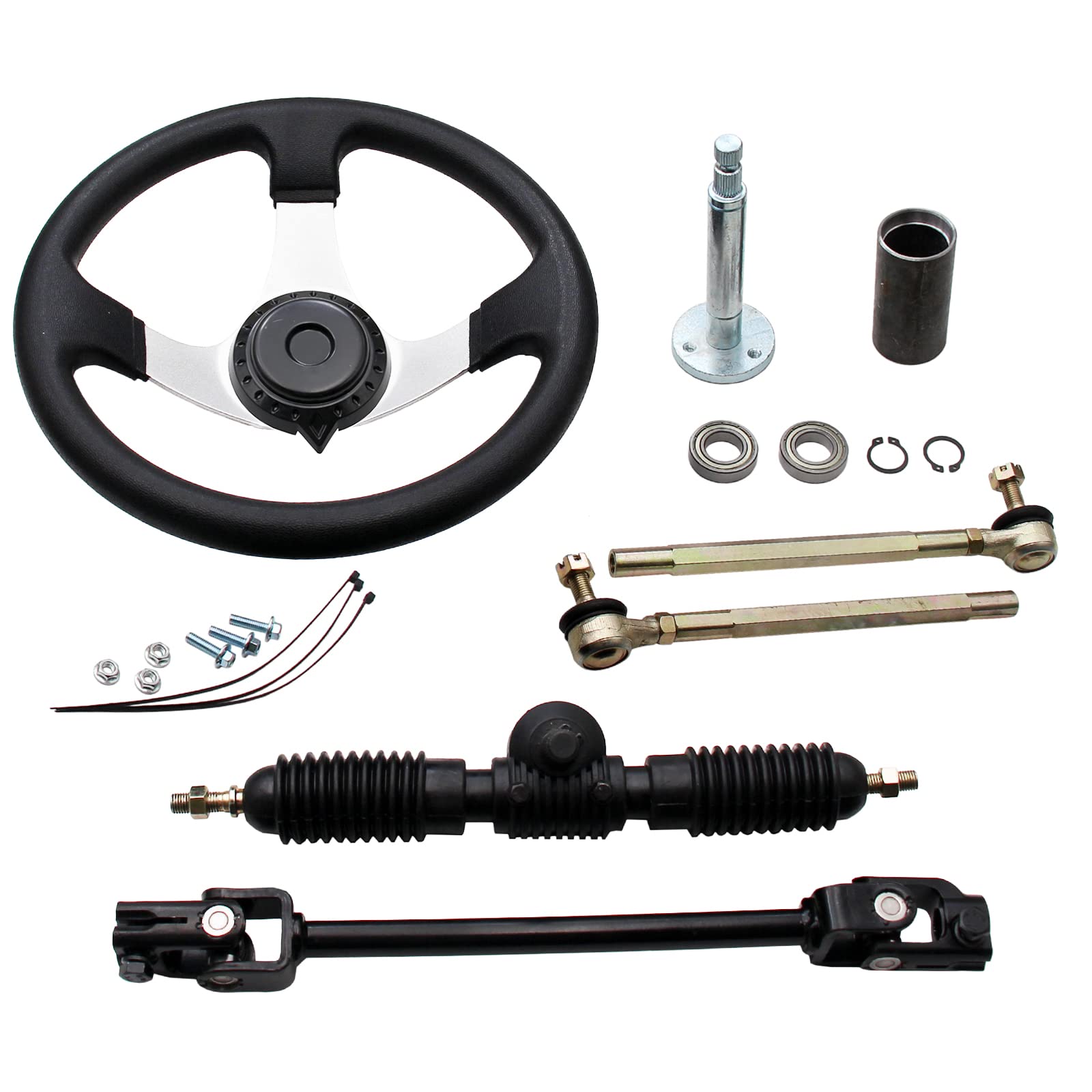 320mm(12.6“) Gear Rack Pinion & 300mm Steering Wheel Full Steel For 110cc Go Kart Gokart