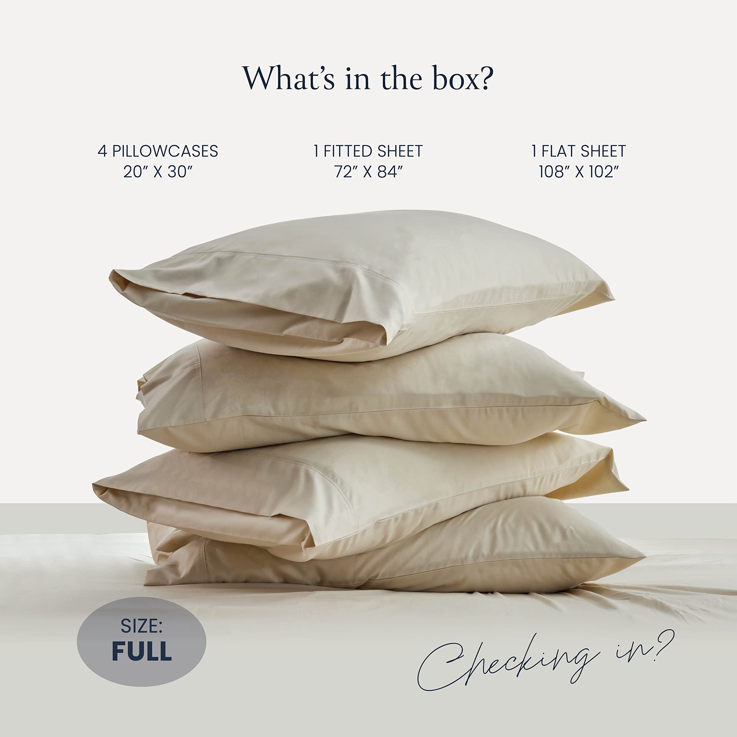 BELADOR Silky Soft Full Sheet Set - 6 Piece Luxury Bed Sheets with Deep Pocket for Full Size Bed, Secure-Fit Elastic, Breathable, Wrinkle Free Oeko-Tex