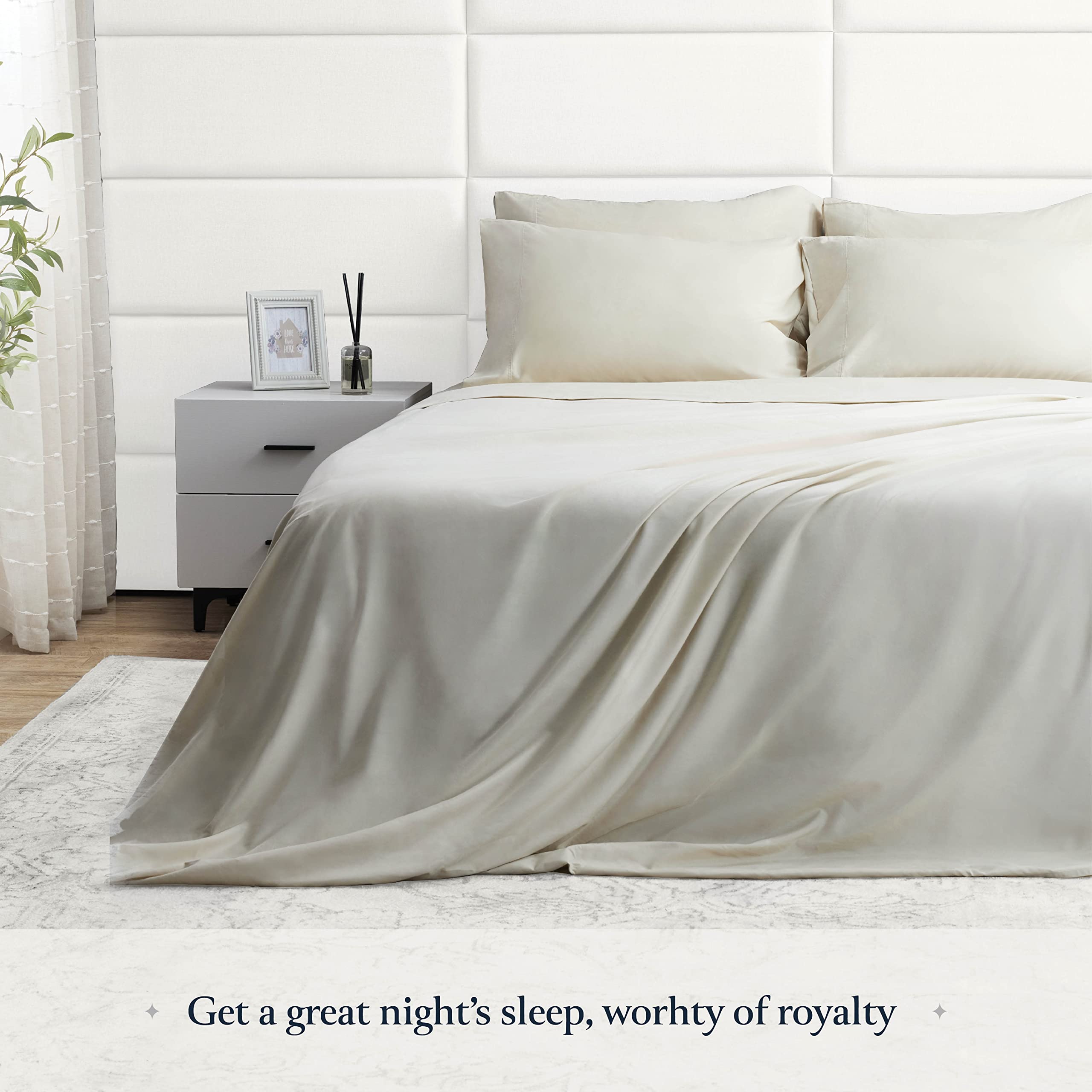 BELADOR Silky Soft Full Sheet Set - 6 Piece Luxury Bed Sheets with Deep Pocket for Full Size Bed, Secure-Fit Elastic, Breathable, Wrinkle Free Oeko-Tex