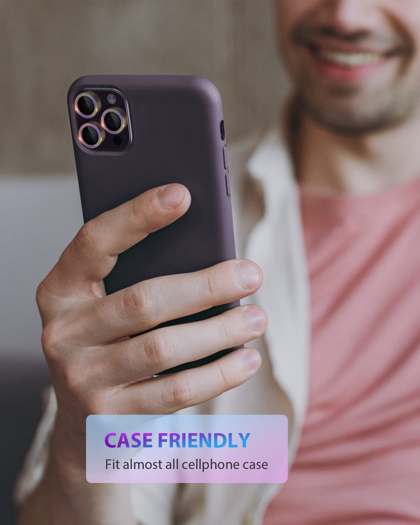 LRONFIEE for iPhone 14 Pro and iPhone 14 Pro Max Camera Lens Protector Aluminium Alloy Tempered Glass Camera Cover for iPhone 14 Pro Max 6.7"/ 14 Pro 6.1" (1 Set) CD Texture Gold