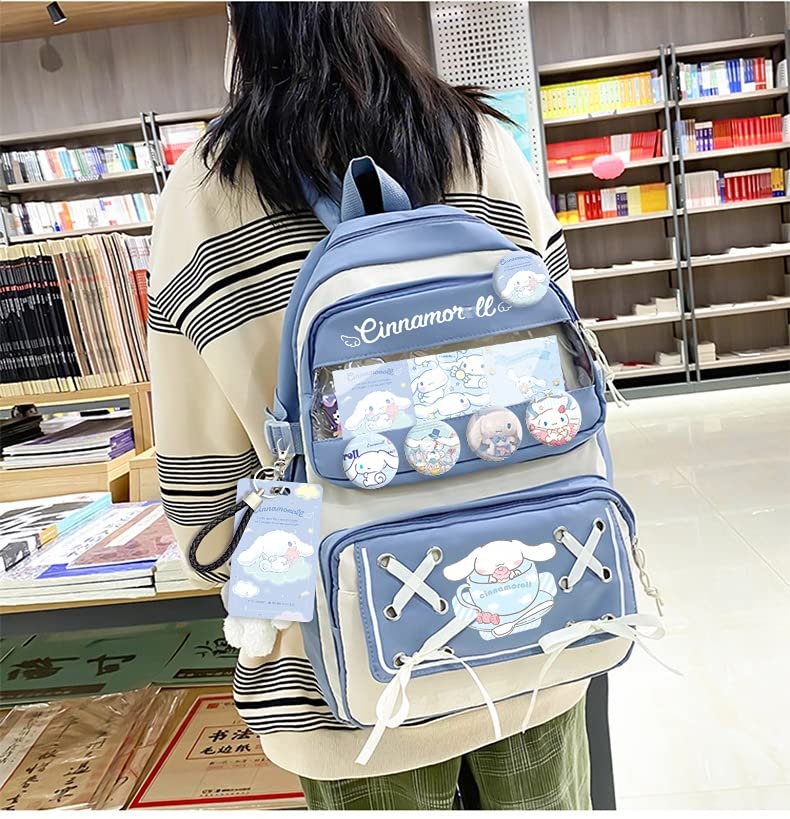 Festa Park Cute Cool Backpack for Teens Girls, Ita Bag Kawaii Backpack with Kawaii Pins Accessories, Cool Backpack for Christmas Gifts (Blue)