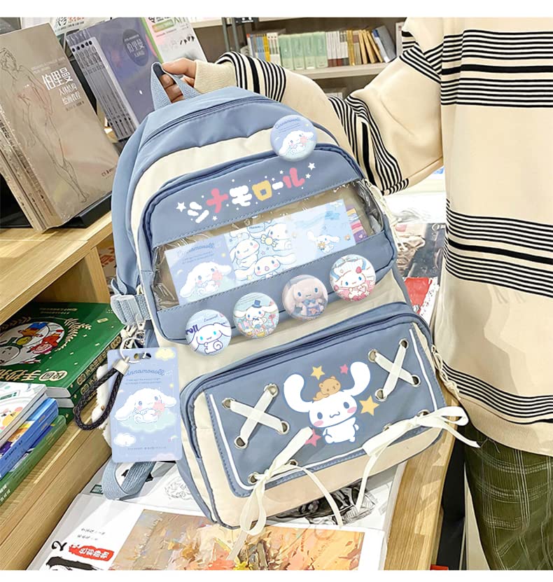 Festa Park Cute Cool Backpack for Teens Girls, Ita Bag Kawaii Backpack with Kawaii Pins Accessories, Cool Backpack for Christmas Gifts (Blue)