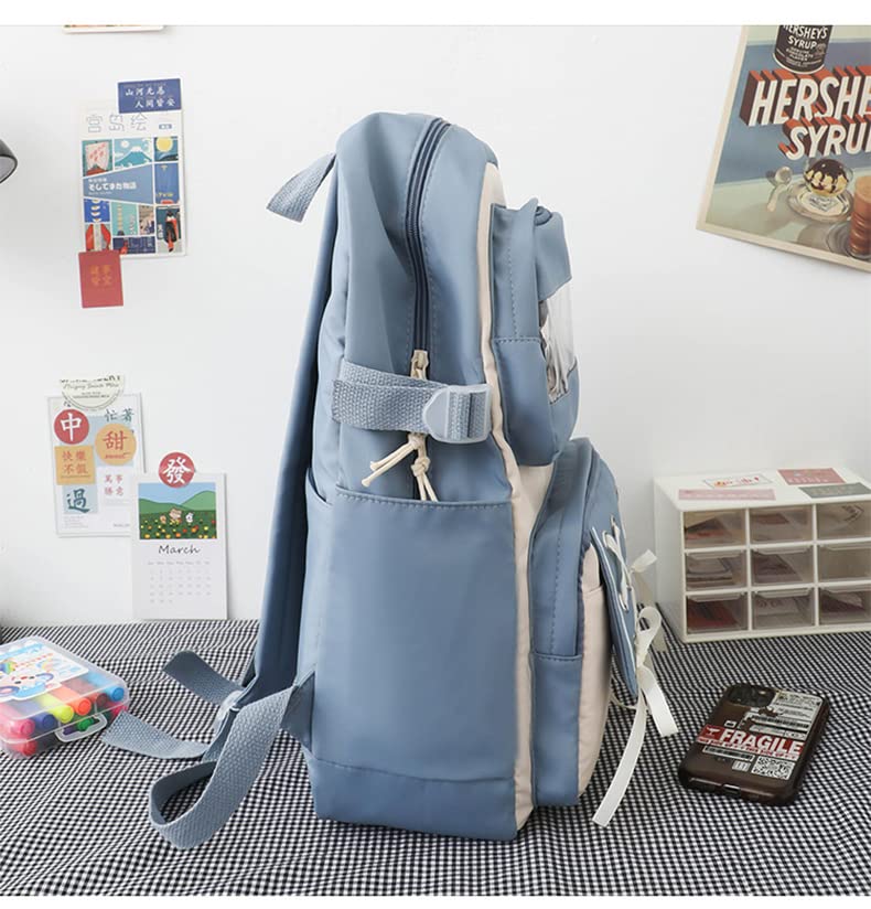 Festa Park Cute Cool Backpack for Teens Girls, Ita Bag Kawaii Backpack with Kawaii Pins Accessories, Cool Backpack for Christmas Gifts (Blue)