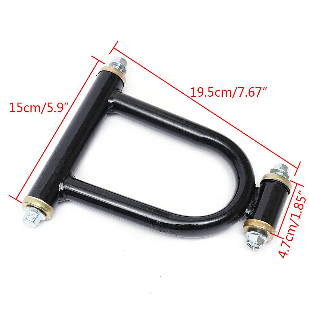 Front Suspension Upper And Lower Swing Arm teering Knuckle Spindle Assembly Kit with Suspension Shock for DIY ATV Quad Bike Buggy Go Kart (220mm)