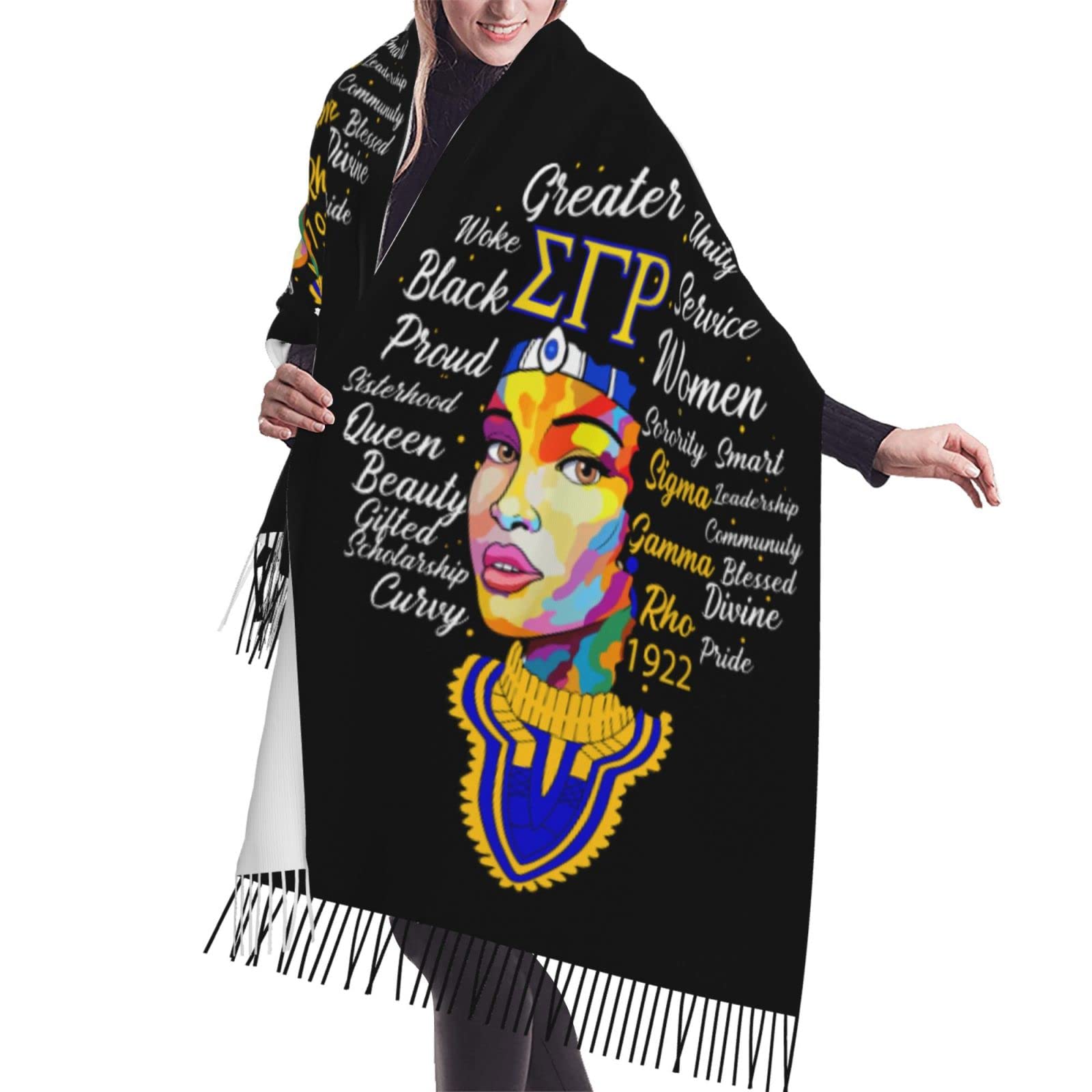 LeRayal Sigma Gamma Rho Scarf Sorority Gifts for Women Gift for GirlsPerfect Winter Warm Long Large Scarves With Tassel 1922