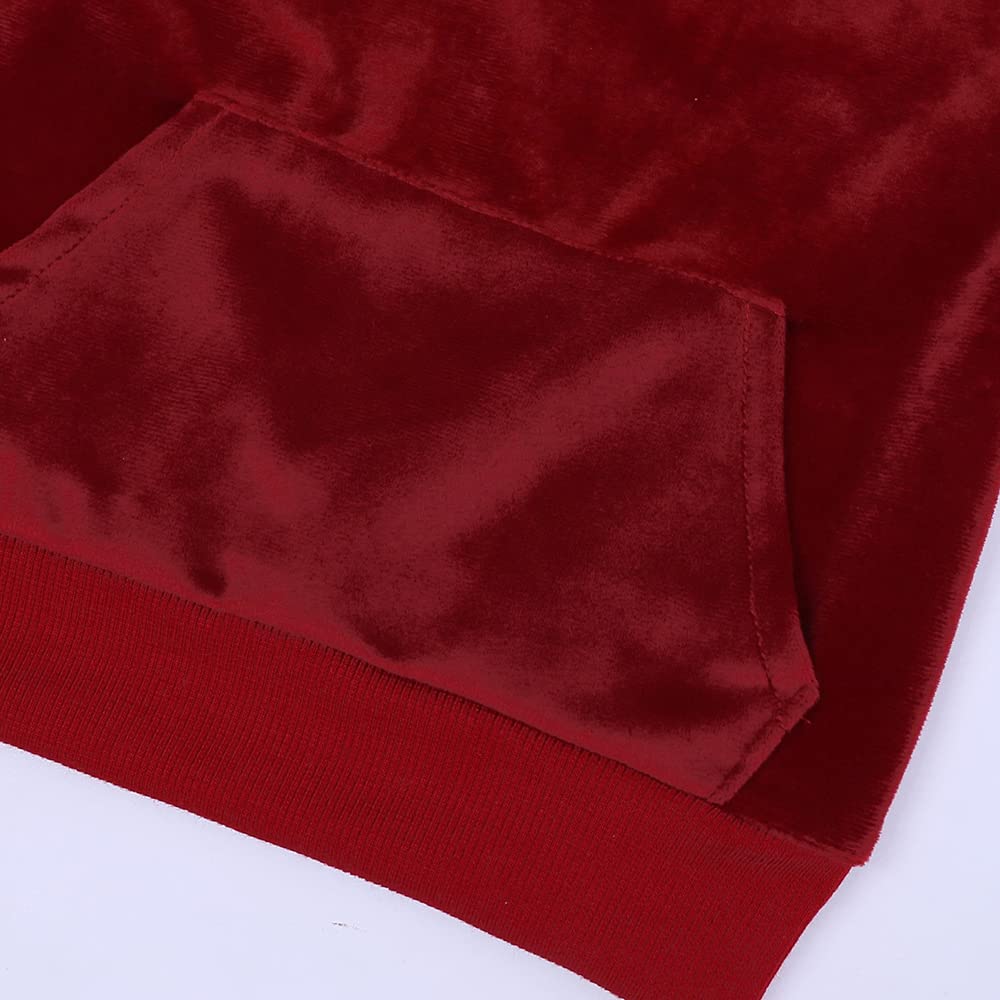 MYGBCPJS Boys Girls 2 Pcs Velvet Sweat Suit Outfits Toddler Kids Long Sleeve Pullover Hoodie + Elastic Waist Sweatpants Set