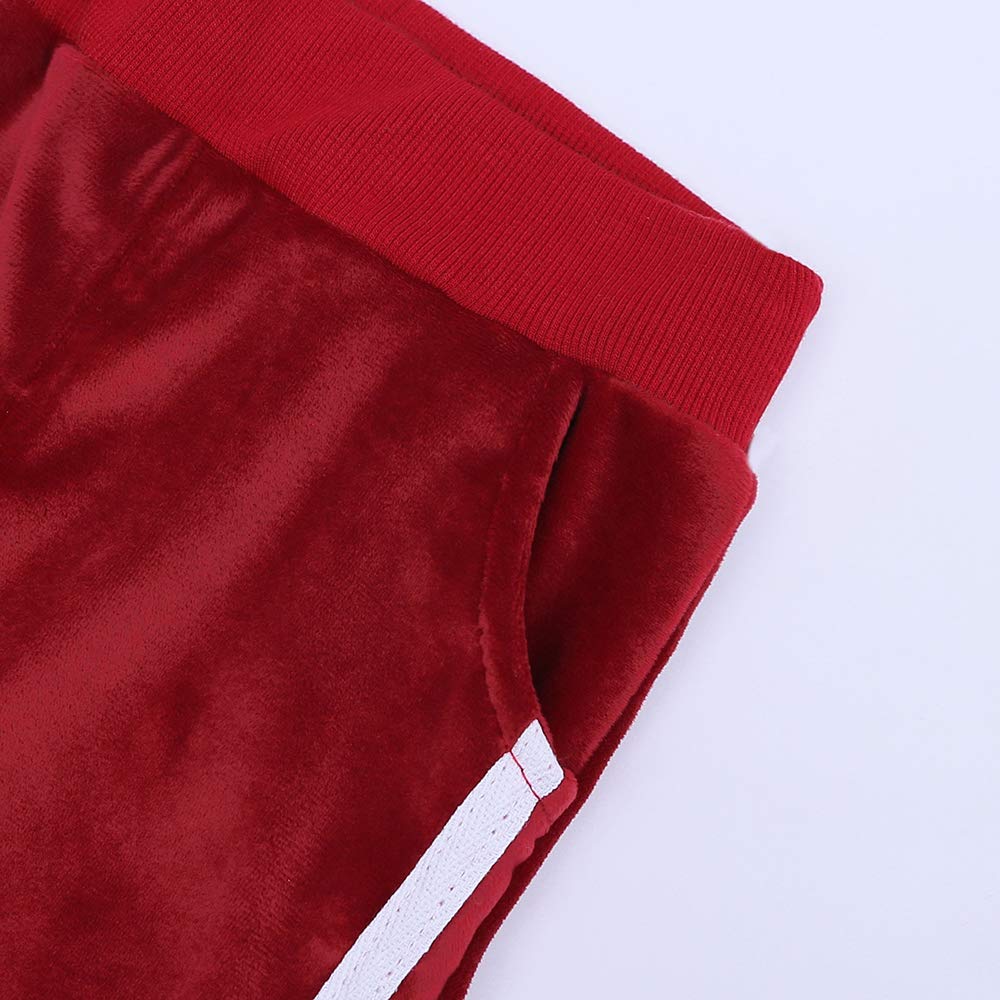 MYGBCPJS Boys Girls 2 Pcs Velvet Sweat Suit Outfits Toddler Kids Long Sleeve Pullover Hoodie + Elastic Waist Sweatpants Set