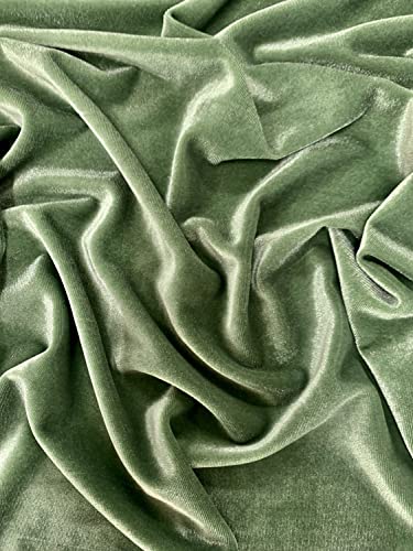 Princess SAGE Polyester Spandex Stretch Velvet Fabric for Bows, Top Knots, Head Wraps, Scrunchies, Clothes, Costumes, Crafts - 10001