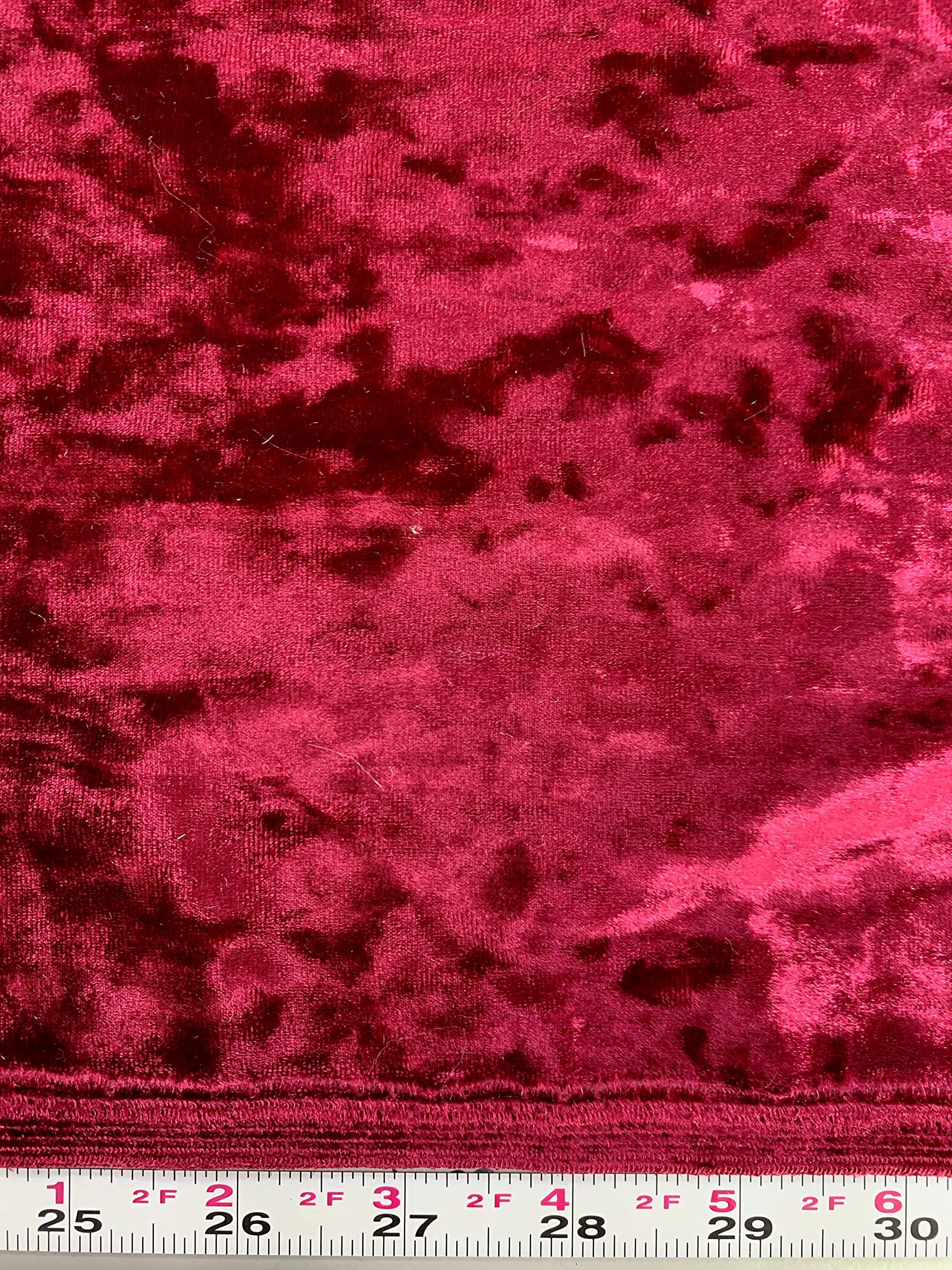 Samantha Wine Polyester Stretch Crushed Velvet Fabric by The Yard for Bows, Topknot. Headwraps, Scrunchies, Clothes, Costumes, Crafts