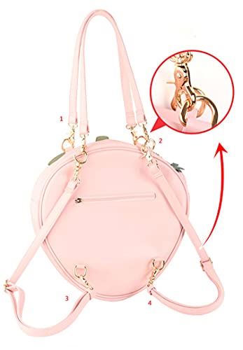 WILDFINDINGIta Bag Strawberry Fruit Shoulder Bag Satchel Backpack Casual Daypack-Kawaii DIY Cosplay Strawberry Daypack (Pink)