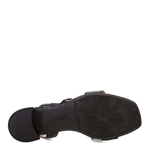 LifeStride Womens Joy Strappy Heeled Sandal, Black, 9 US