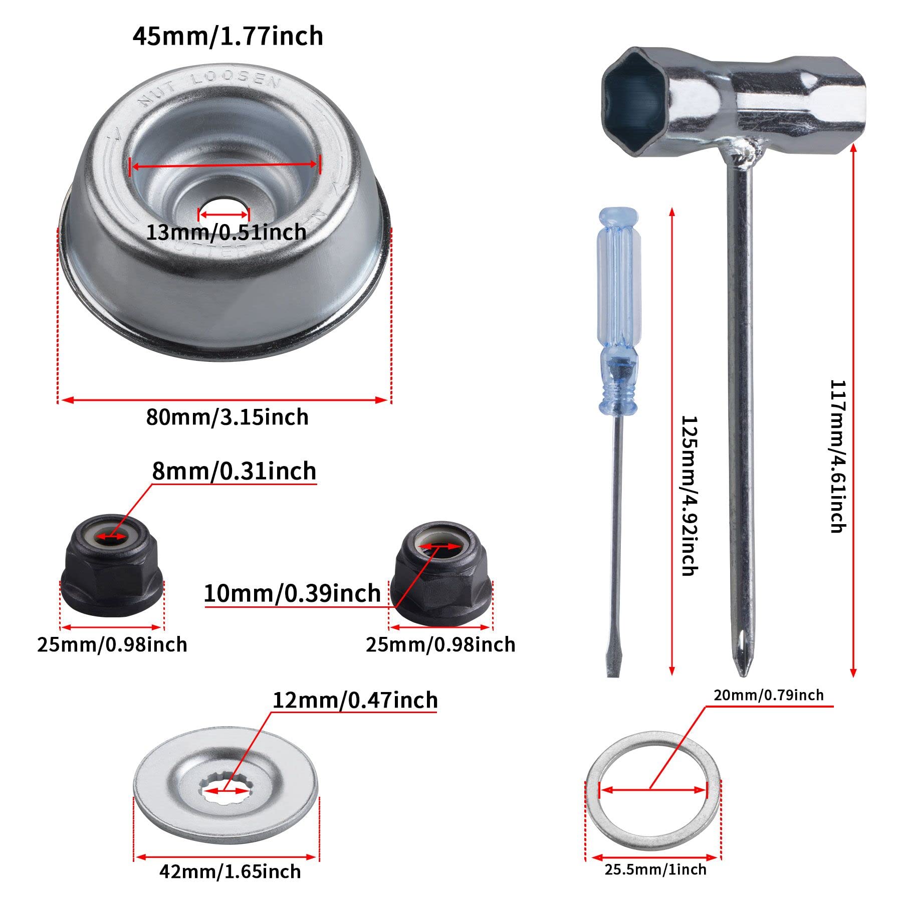 PLUMIA 9" x 36 Teeth Carbide Tipped Blades with Universal Adapter Kit, for Brush Cutter, Trimmer, Weed Eater, Compatible with Husqvarna, Stihl, Ego, and More