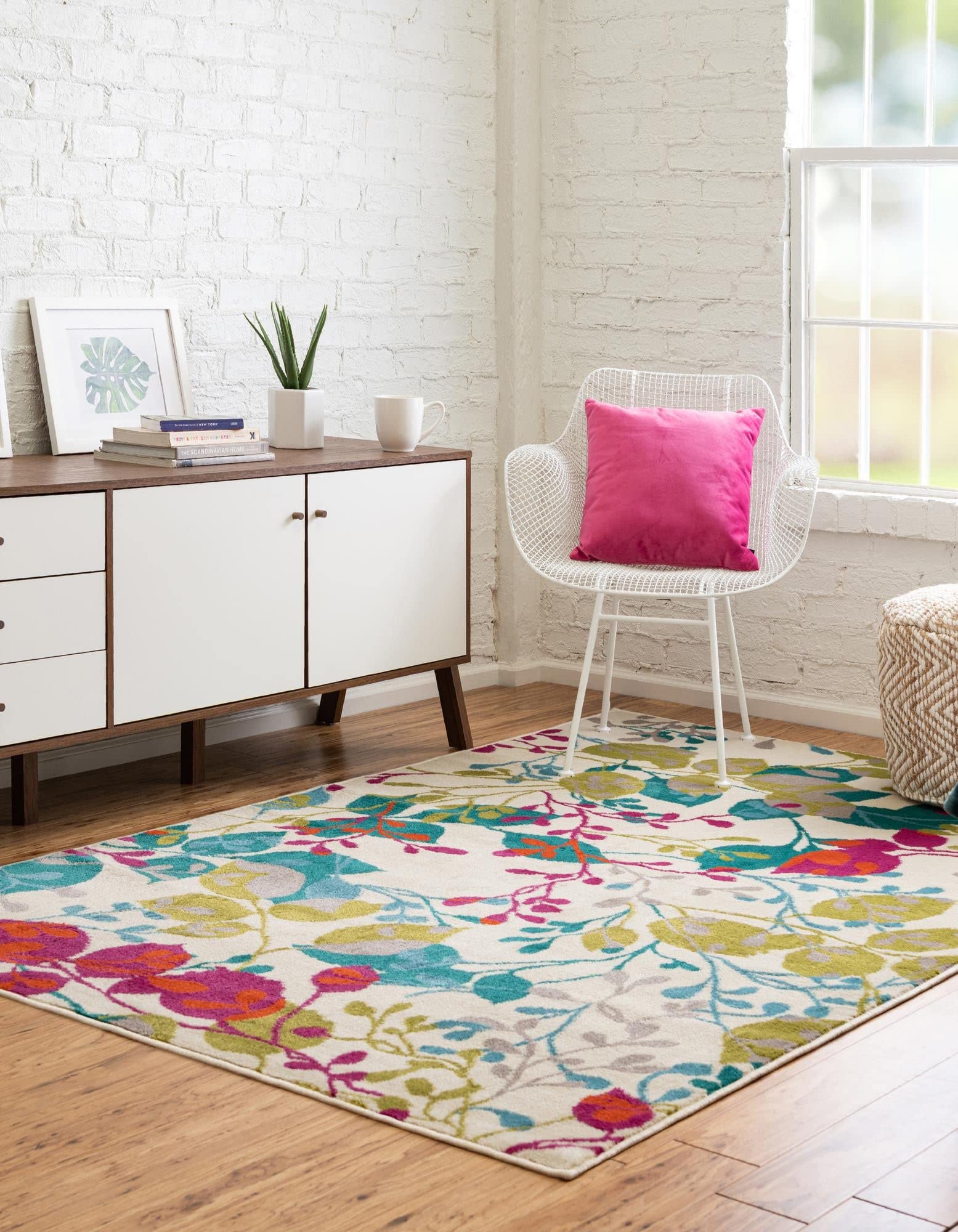 Rugs.com Azalea Collection Rug β 8' x 10' Ivory Medium Rug Perfect for Living Rooms, Large Dining Rooms, Open Floorplans
