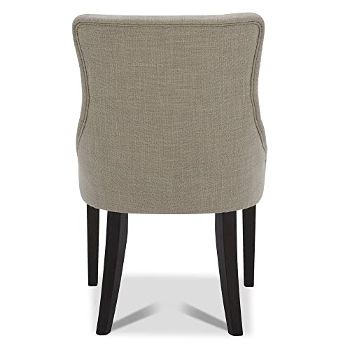 CHITA Farmhouse Tufted Dining Chairs, Modern Upholstered Chairs, Fabric High Back Dining Room Chairs Set of 2,Flax Beige