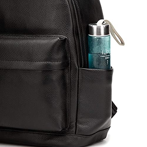 CPJ Genuine Leather Backpack Fits 15.6" Laptop Casual Daypack Schoolbag for Boys & Girls