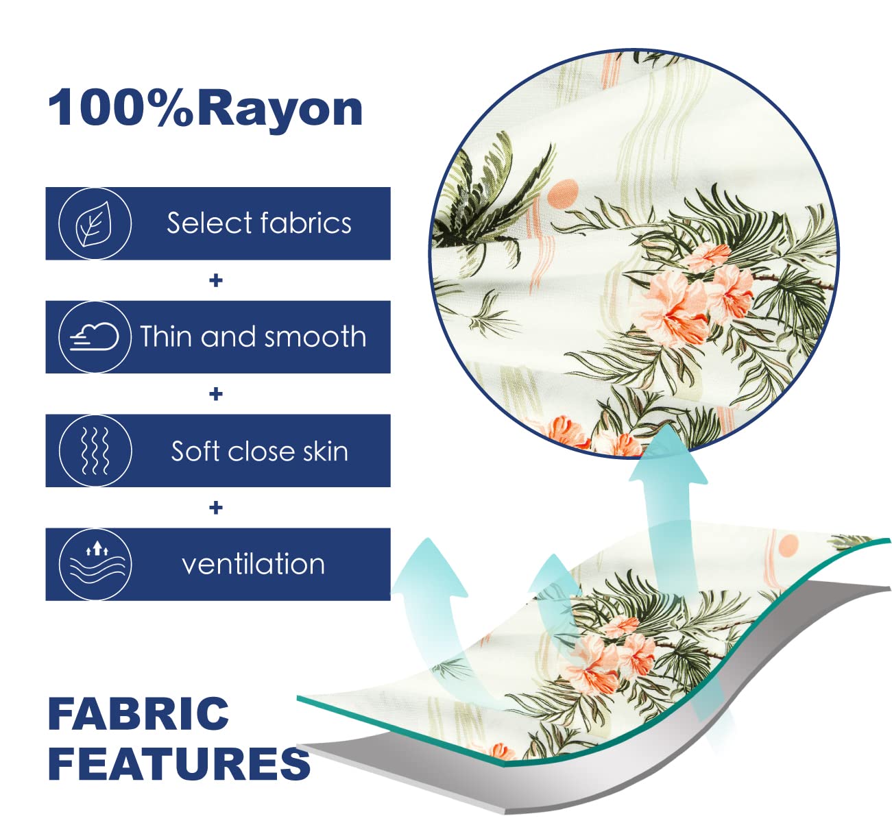 SURF CUZ Mens Hawaiian Shirts Short Sleeve Stretch Loose Fit Casual Aloha Shirt Vacation Mens Tropical Button Down Beach Shirts(White-Coconut Tree,Medium)