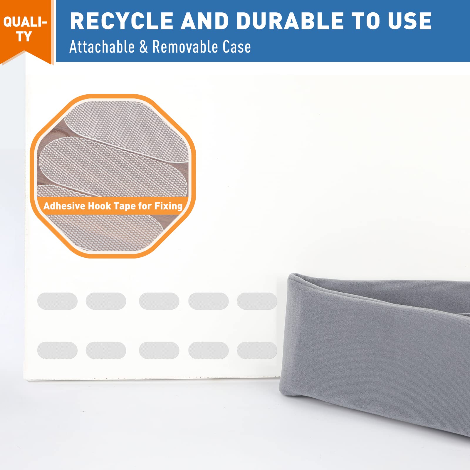 MAGZO Tailorable Door Draft Stopper 38" L X 4.7" W X 1.2" T, Fit Door Bottom Length 30-38 Inch Door Draft Blocker Noise Cold Air Wind Dust Proof Energy Saving, Gray