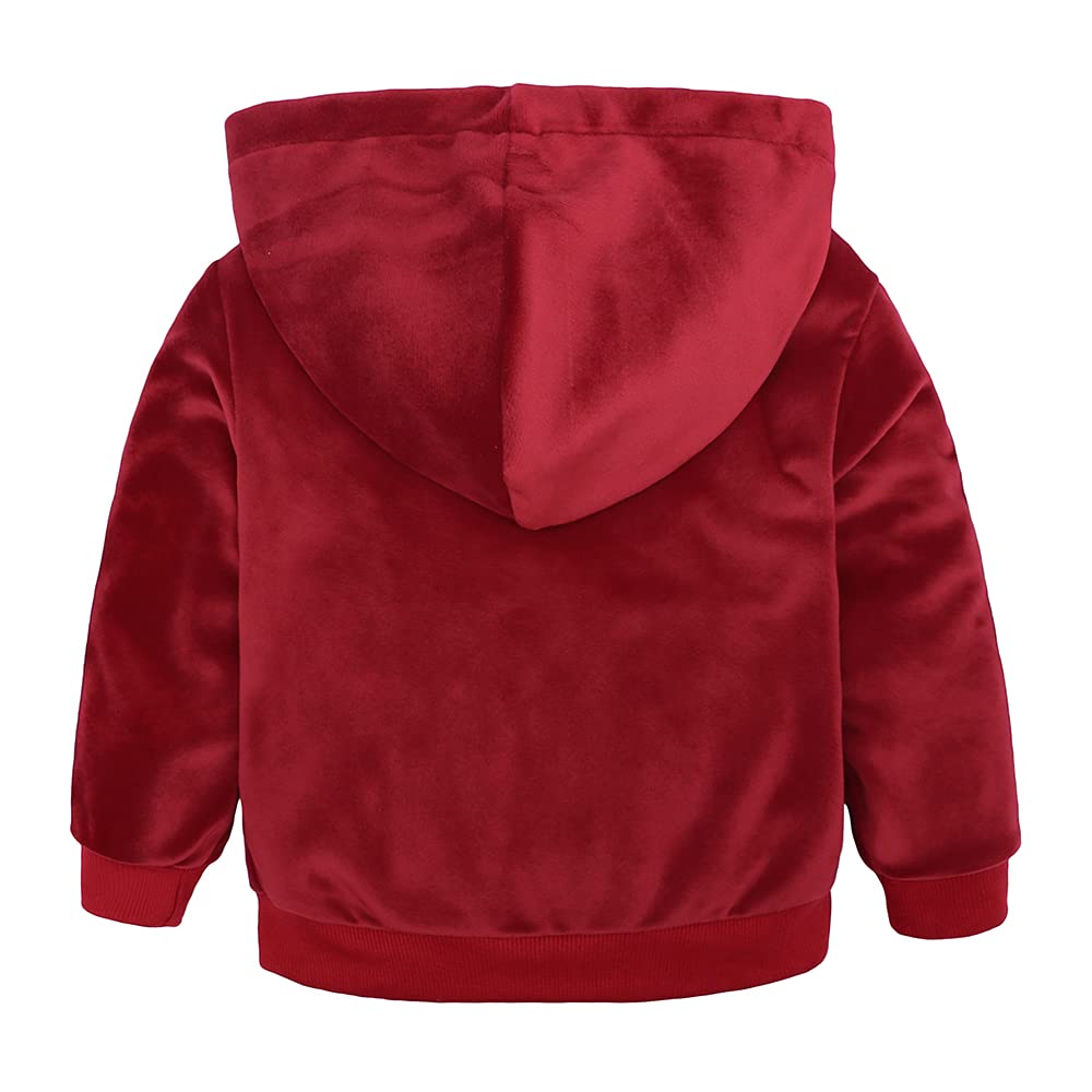 MYGBCPJS Boys Girls 2 Pcs Velour Tracksuit Sweatsuit Toddler Kids Long Sleeve Pullover Hoodie + Elastic Waist Sweatpants Set