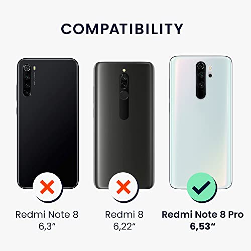 kwmobile Case Compatible with Xiaomi Redmi Note 8 Pro - Case with Hand Strap and Stand Soft TPU Silicone Coating - Lavender