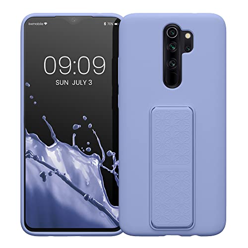 kwmobile Case Compatible with Xiaomi Redmi Note 8 Pro - Case with Hand Strap and Stand Soft TPU Silicone Coating - Lavender