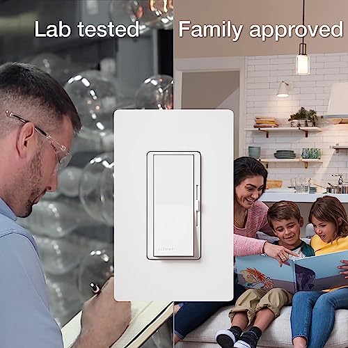 Lutron Diva LED+ Dimmer Switch for Dimmable LED and Incandescent Bulbs with 1-Gang Wallplate, 150W/Single-Pole or 3-Way, Biscuit